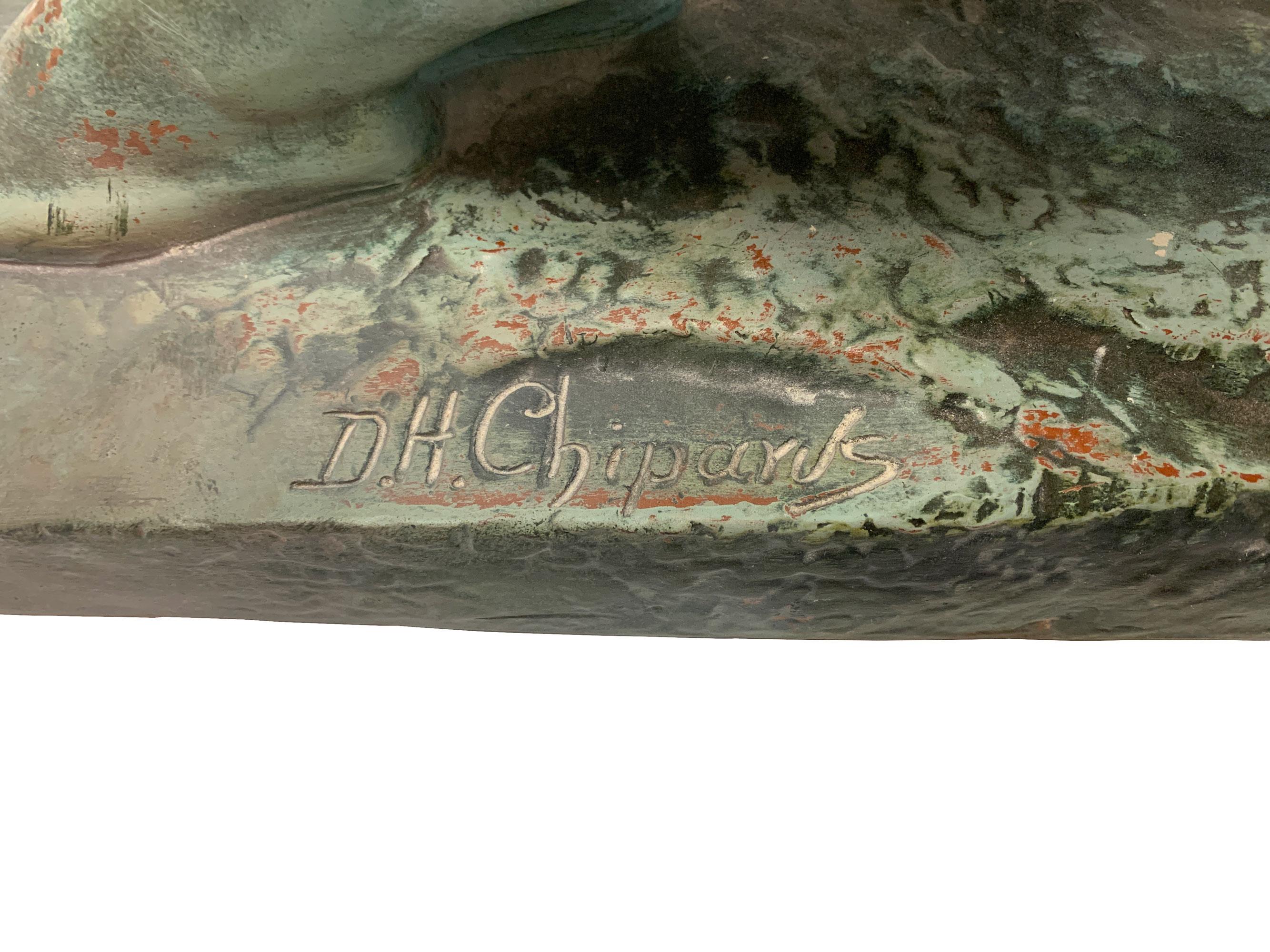 "Nude with Bird of Paradise" Art Deco Figurative Sculpture By D.H ...