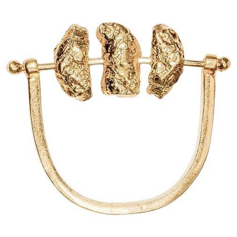 Customizable Nuggets Gold-Plated Textured Ring For Sale at 1stDibs