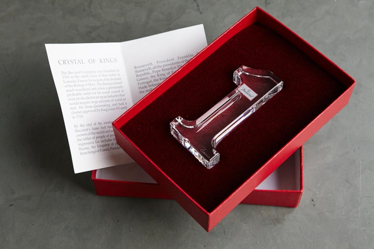 Number "1" Baccarat Crystal Paperweight by Thomas Bastide, New in ...