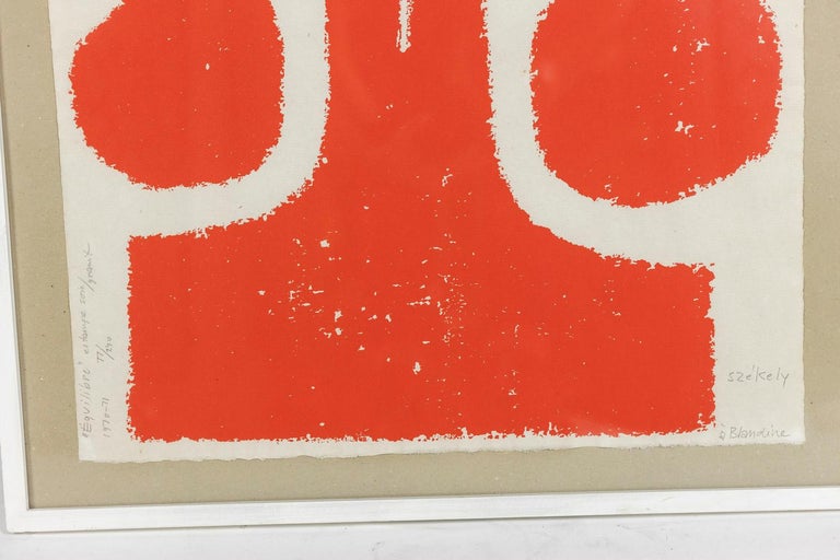 Numbered and Signed Abstract Lithograph, 1970s For Sale at 1stDibs
