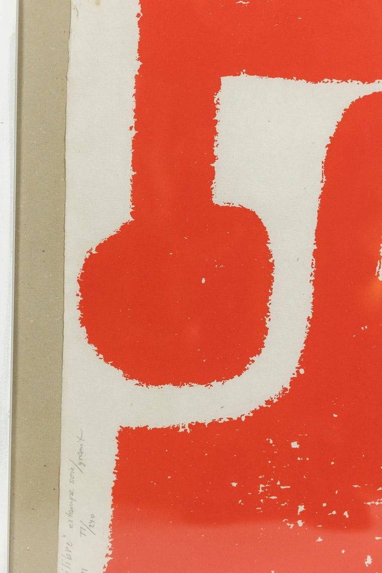 Numbered and Signed Abstract Lithograph, 1970s For Sale at 1stDibs