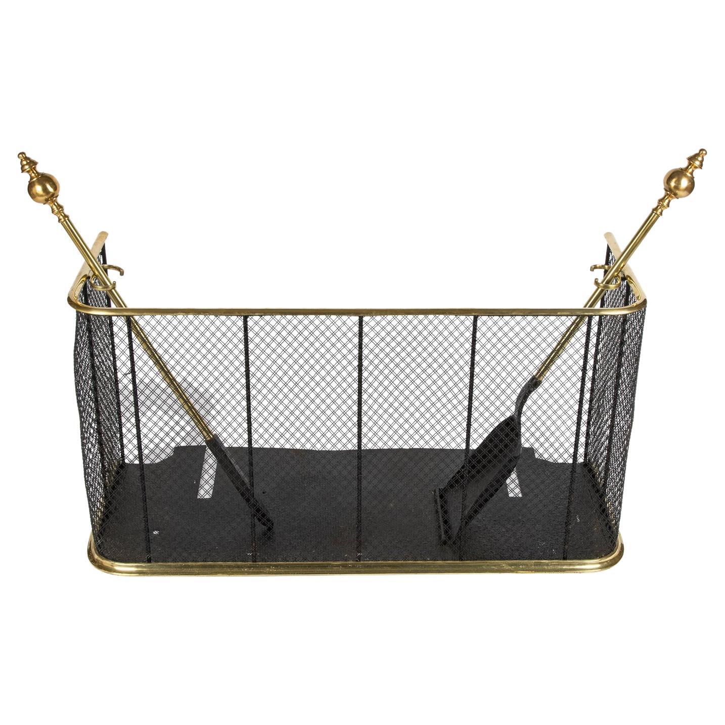 Petite High Victorian Nursery Fire Guard, Brass Fender at 1stDibs