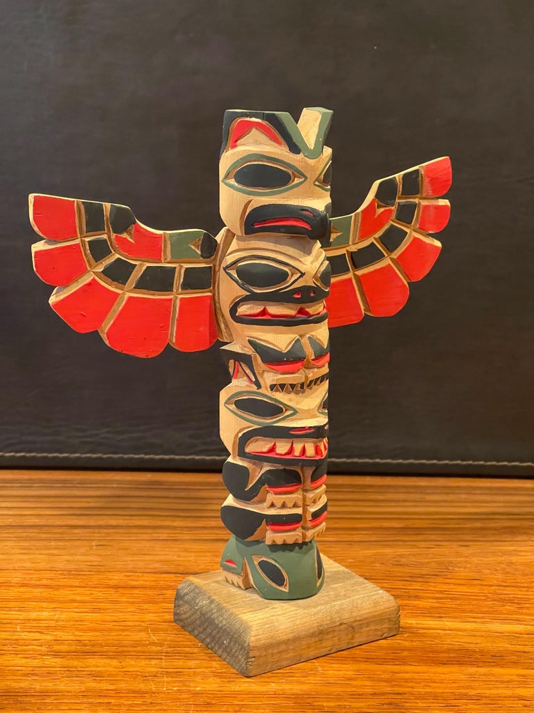 Nuu-chah-nulth Northwest Coast Hand Carved Wood TOTEM Pole by Eric ...