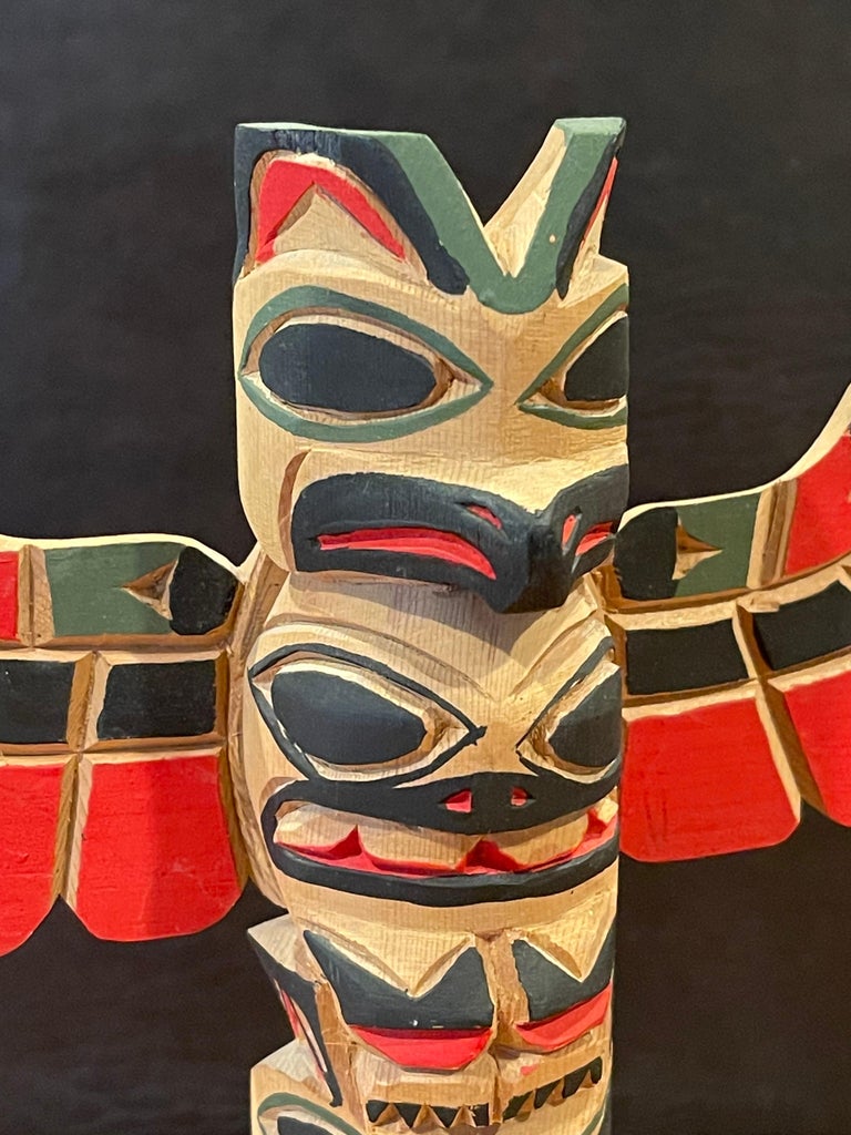 Nuu-chah-nulth Northwest Coast Hand Carved Wood TOTEM Pole by Eric ...