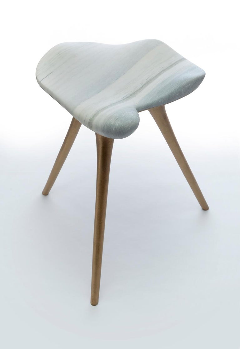 Nuvola Stool in Vermont Marble and Bronze by Stephen Shaheen For Sale ...