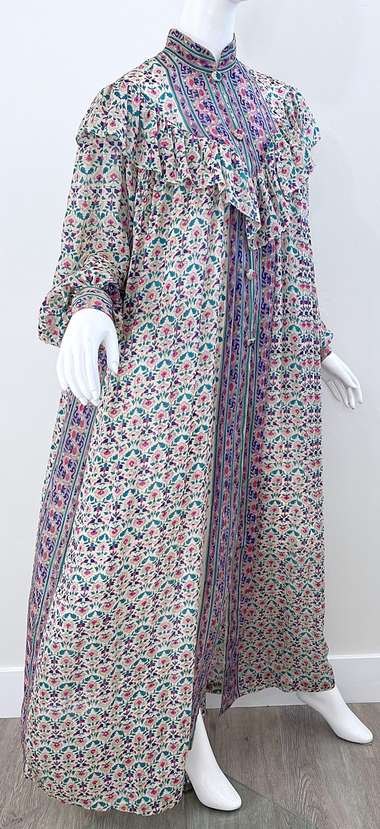 NWT 1970s Raksha of Hindimp London Silk Chiffon Indian Boho Maxi Dress ...