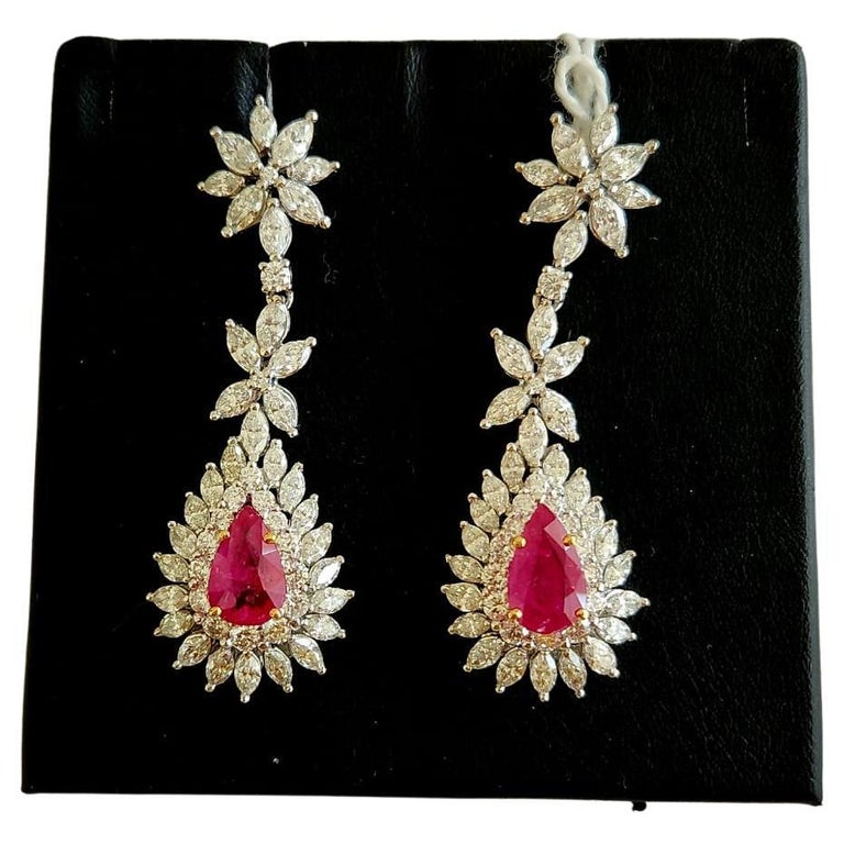NWT $48, 000 18KT Gold Fancy Gorgeous Glittering 11CT Ruby Diamond ...