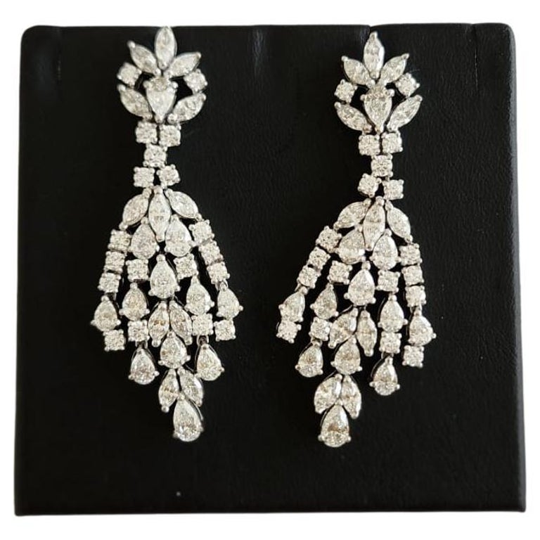 NWT $65, 000 Magnificent 18kt Gold Fancy 10ct Cascading Diamond Drop ...