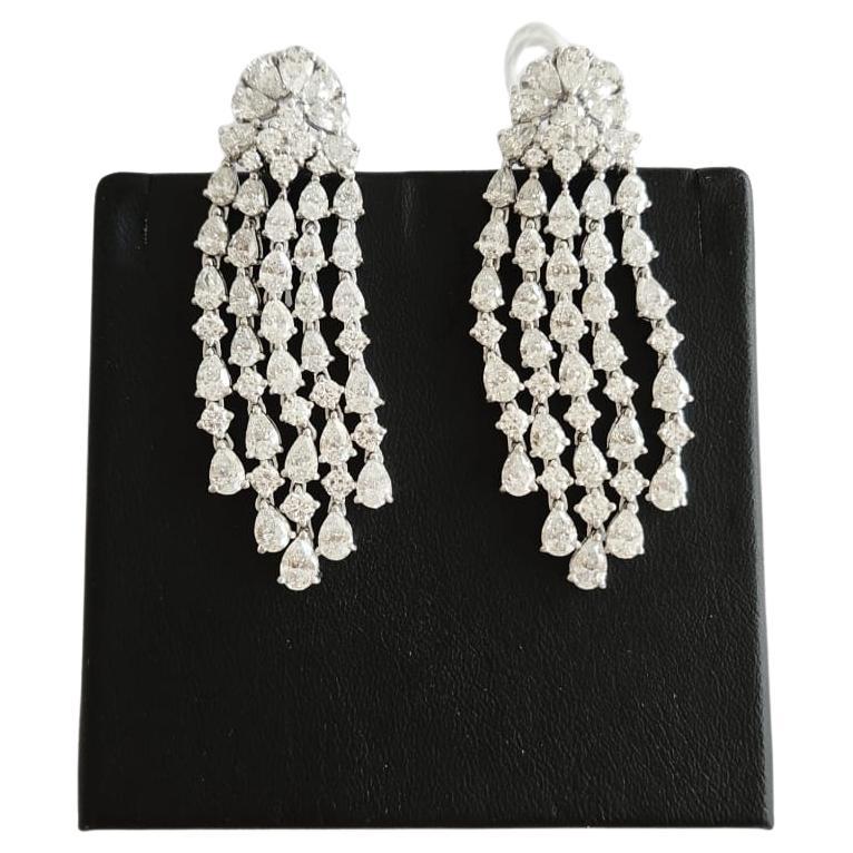 NWT $18, 599 Magnificent 18KT Gold Fancy Cascading Diamond Drape Drop ...