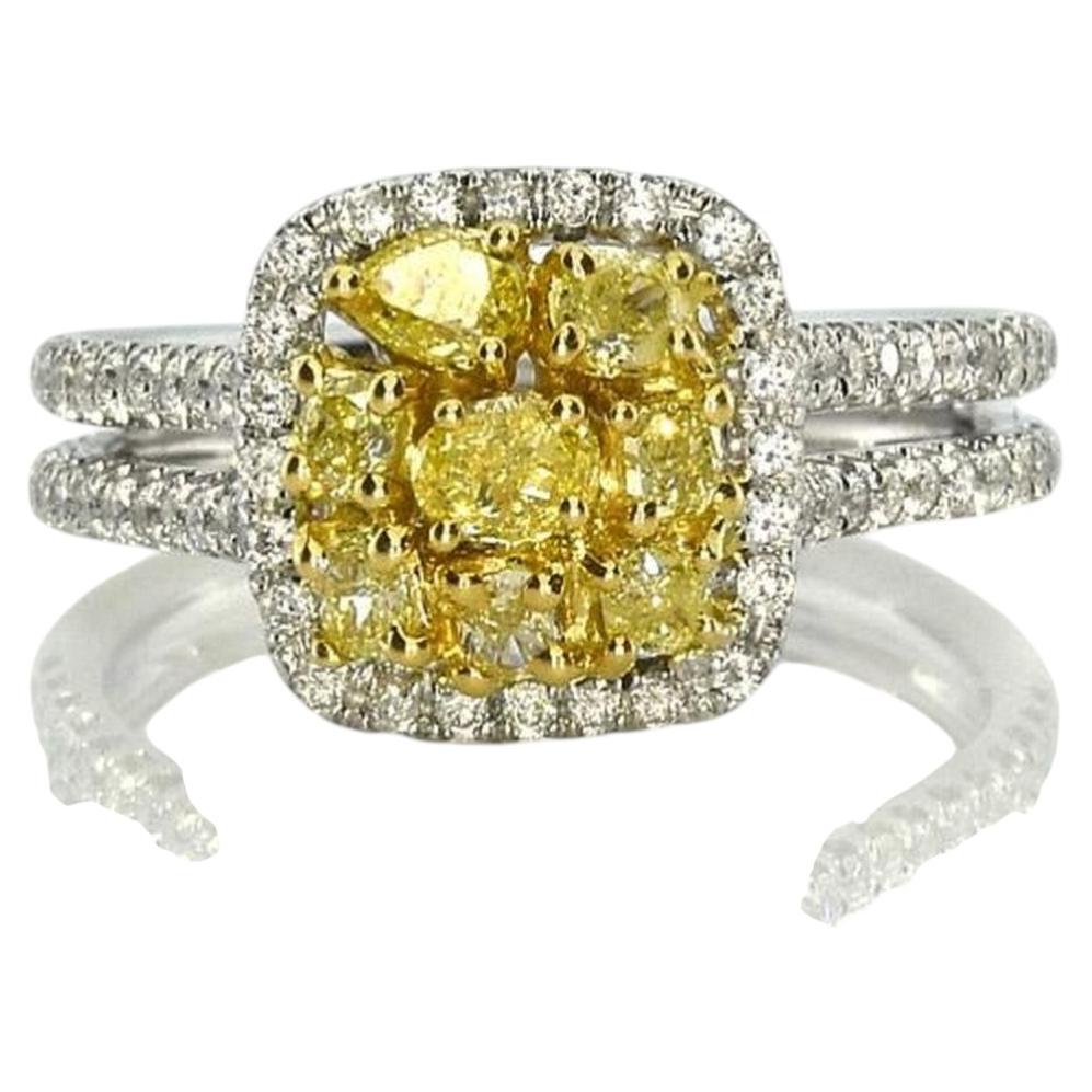 NWT $25, 000 Rare Important Fancy 18KT Gold Yellow Diamond Ring For ...