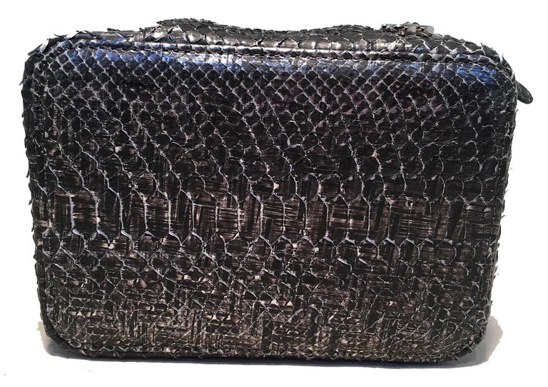 NWT Chanel Gray Python Snakeskin Jewelry Travel Pouch Case with ...