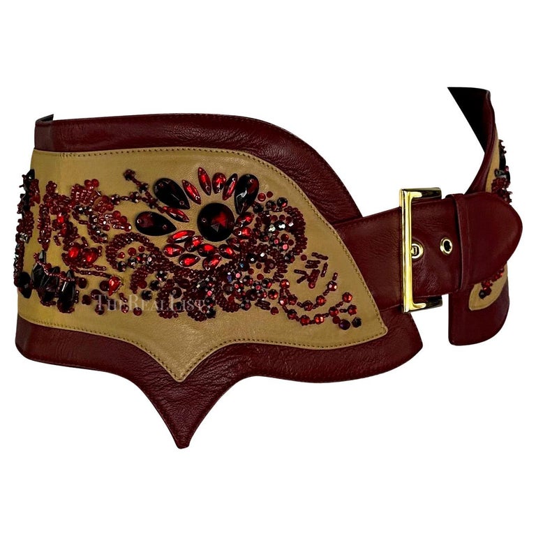 NWT S/S 2001 Dolce and Gabbana Runway Ruby Rhinestone Oversized Western ...