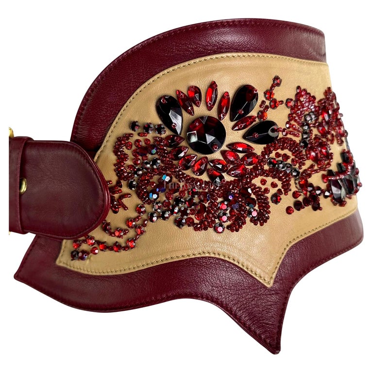 NWT S/S 2001 Dolce and Gabbana Runway Ruby Rhinestone Oversized Western ...