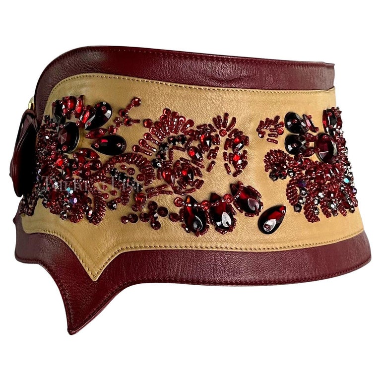 NWT S/S 2001 Dolce and Gabbana Runway Ruby Rhinestone Oversized Western ...