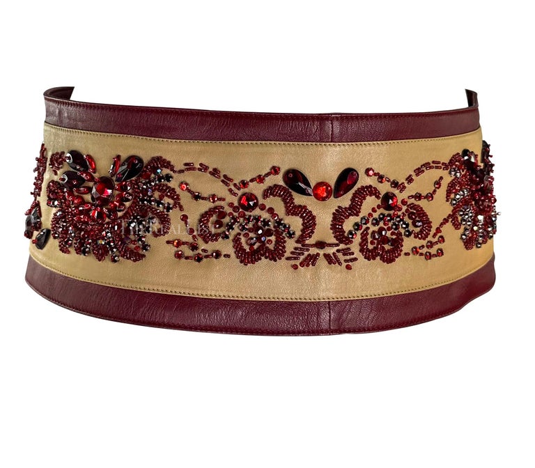 NWT S/S 2001 Dolce and Gabbana Runway Ruby Rhinestone Oversized Western ...