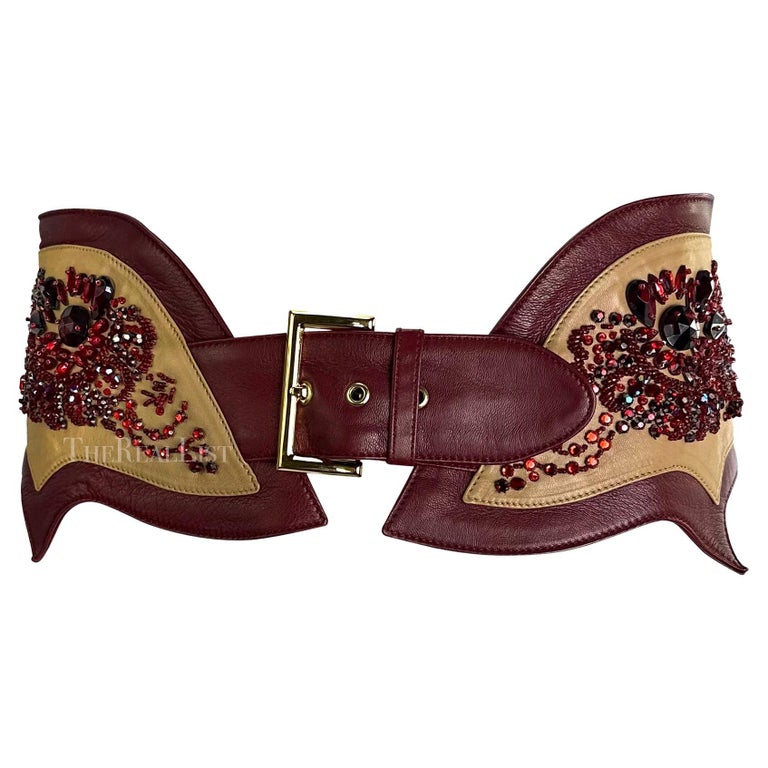 NWT S/S 2001 Dolce and Gabbana Runway Ruby Rhinestone Oversized Western ...