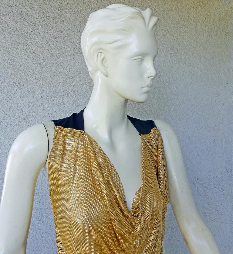 NWT Vionnet Gold Asymmetric Chain Mail Mini Dress at 1stDibs | chain ...