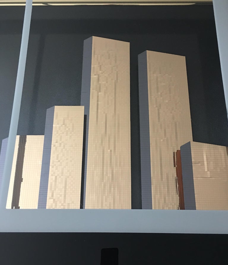 NYC Cityscape Cubist Gold and Black Mirror Wall Art by Jon Gilmore ...