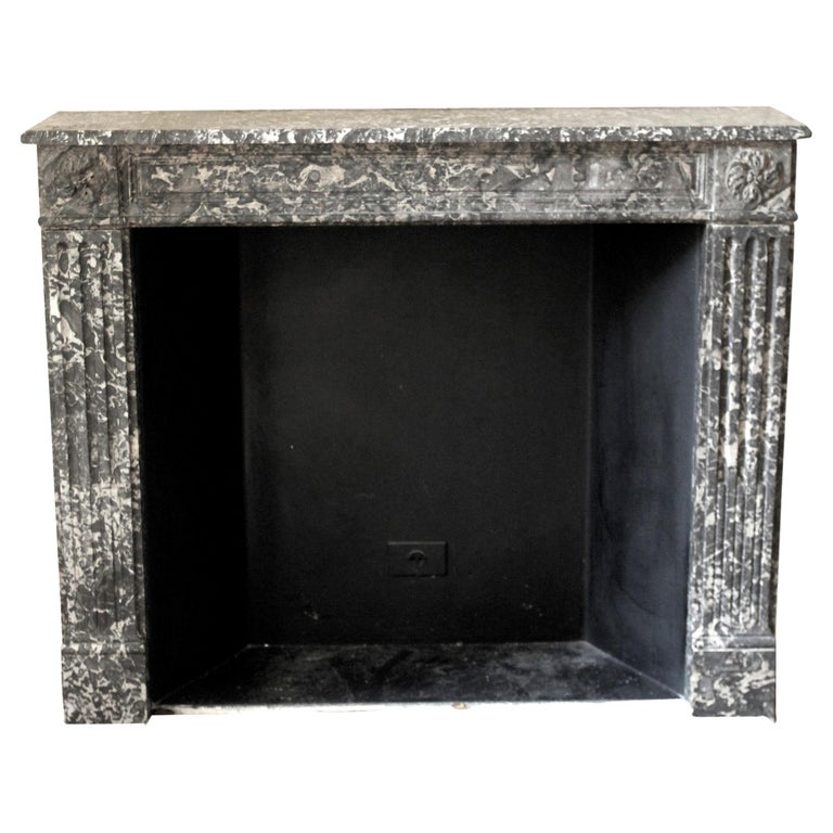 NYC Waldorf Astoria Hotel Classic Gray Marble Mantel For Sale at 1stDibs