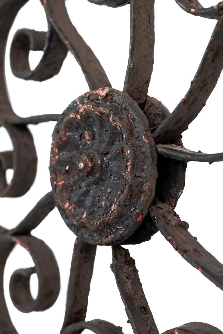 NYC Wrought Iron Fencing Piece Spiral and Floral Rosettes Design For ...