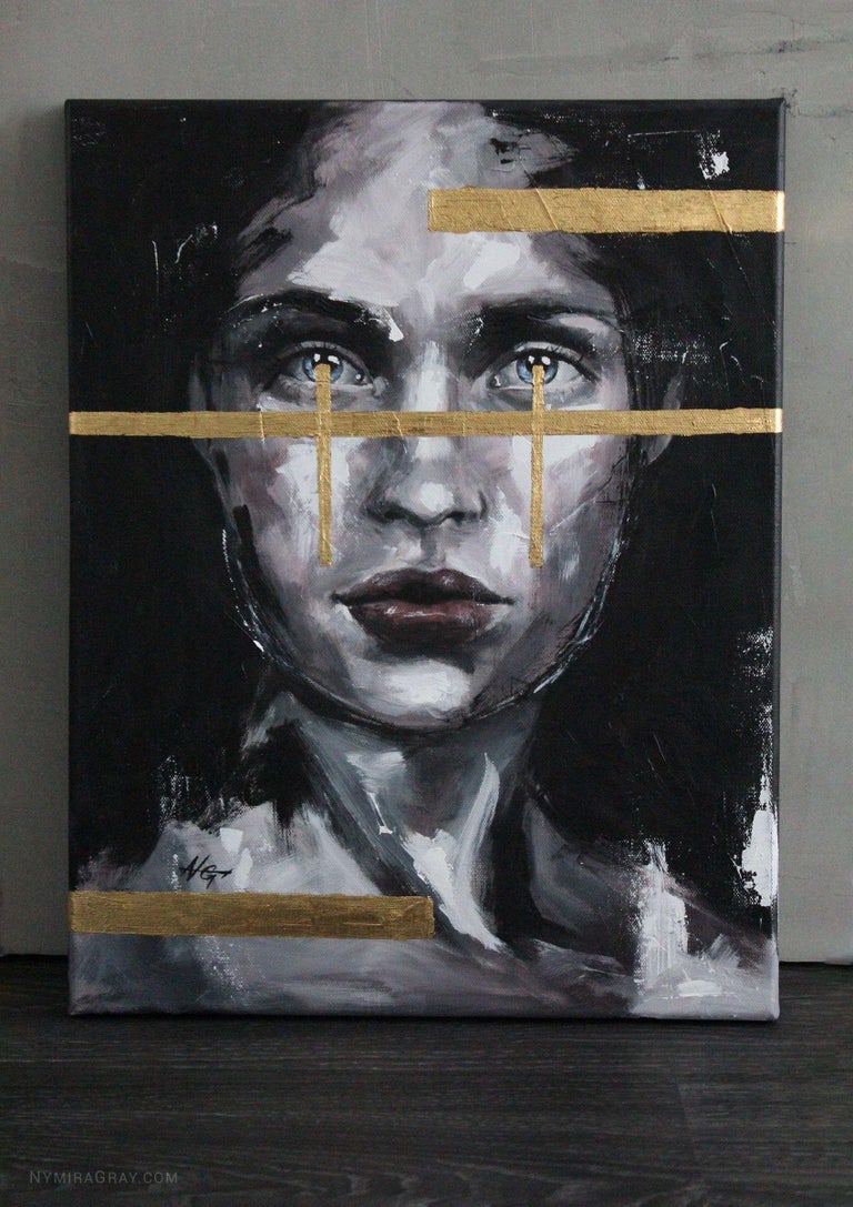 Nymira Gray - One (GOLD SERIES), Painting, Acrylic on Canvas For Sale ...