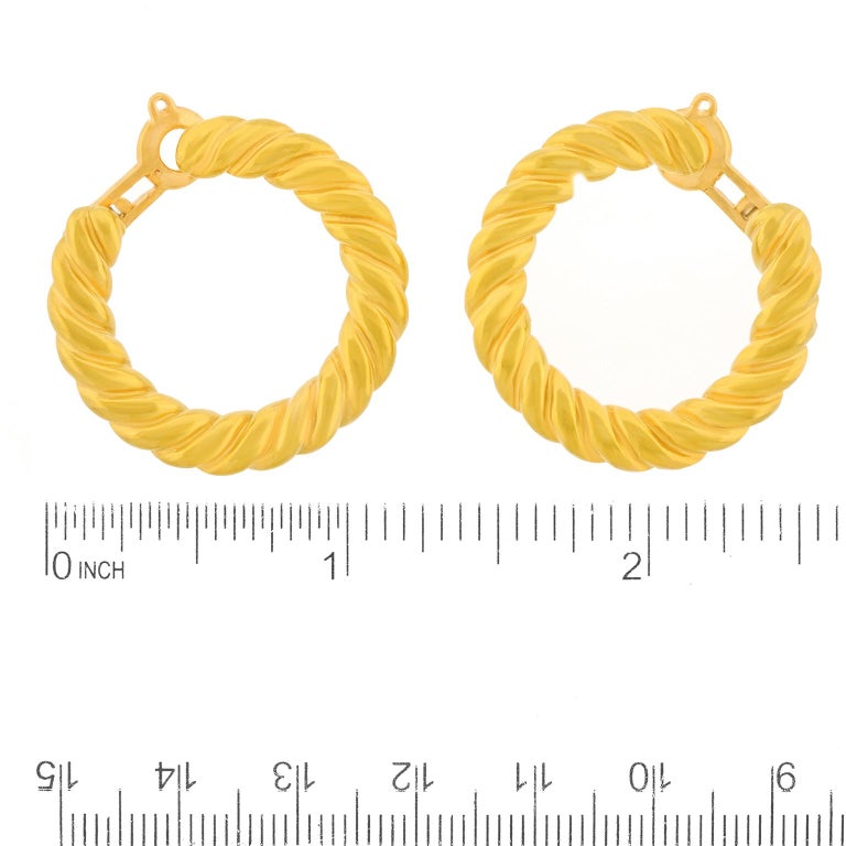 O. J. Perrin Gold Hoop Earrings, C 1970s, France For Sale at 1stDibs