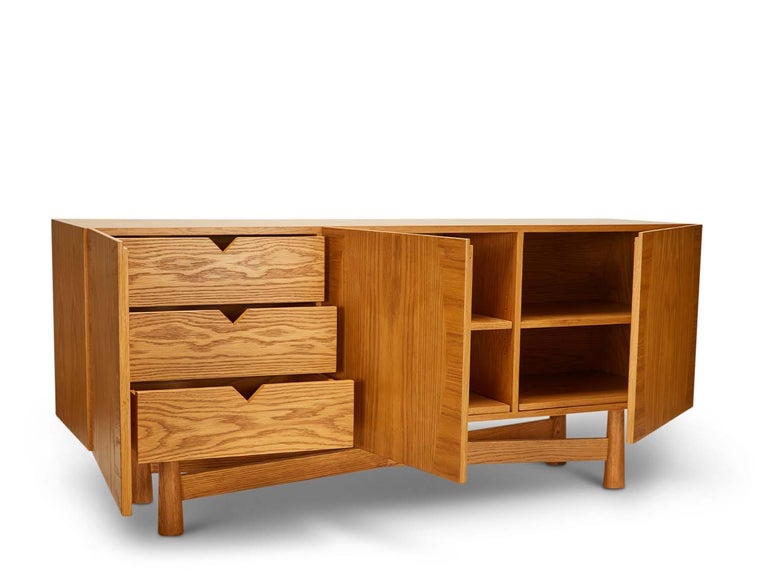 Oak 3-Door Bronson Cabinet by Lawson-Fenning For Sale at 1stDibs