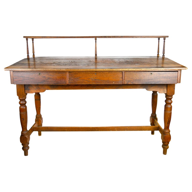 Oak Standing Desk with Spindle Shelf at 1stDibs | standing desk shelf ...