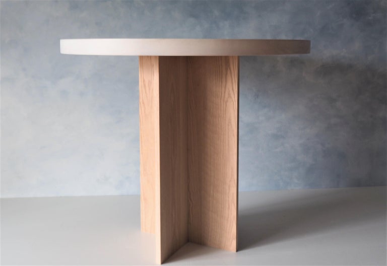 Oak and Beech Round Pedestal Dining or Entry Table by MSJ Furniture at ...