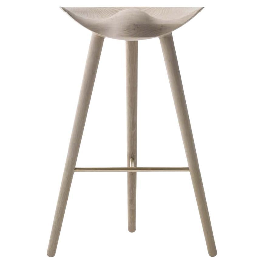 The Brass and Leather Bunda Bar Stool by Thomas Hayes Studio at 1stDibs