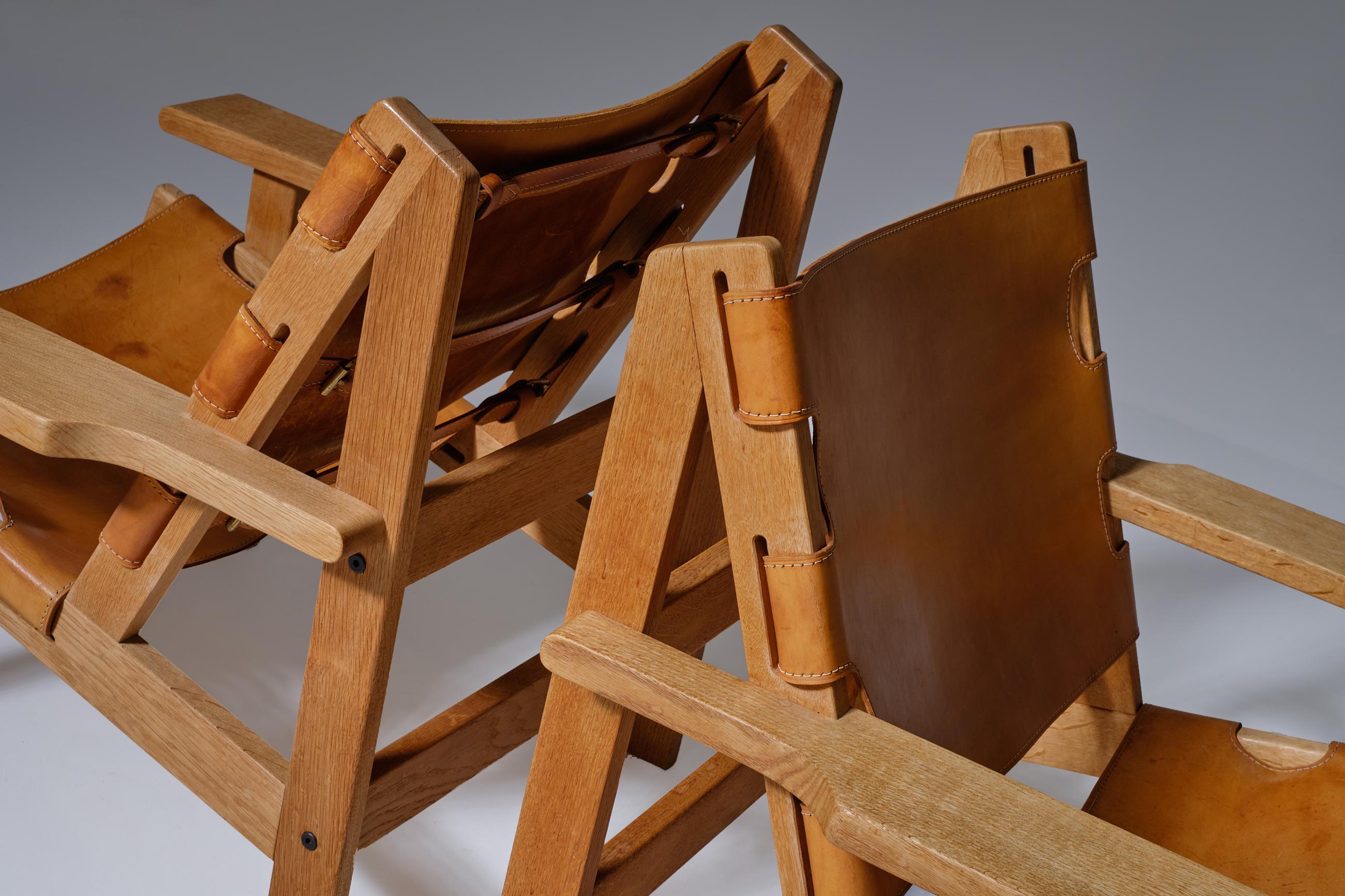 Oak and Cognac Saddle Leather ‘Hunting Chairs’ by Kurt Østervig for K.P ...