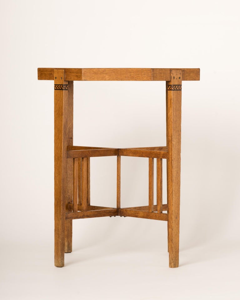 Oak and Copper Viennese Secession Oak Side Table, Austria 1910's For ...