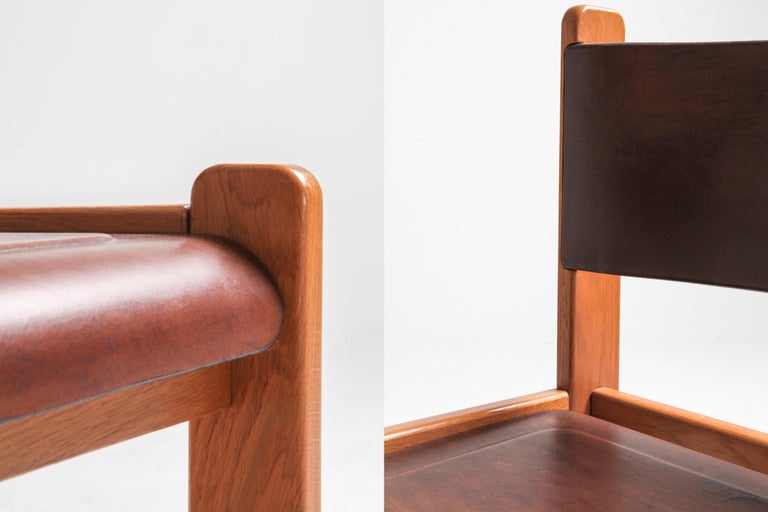 Oak and Leather Dining Chairs at 1stDibs | oak and leather dining chairs