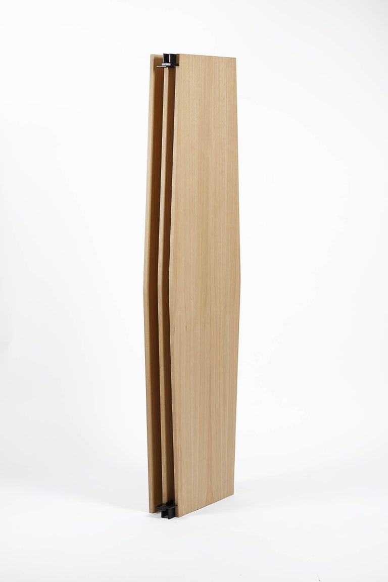 Oak and Mat Black Steel Screen For Sale at 1stDibs