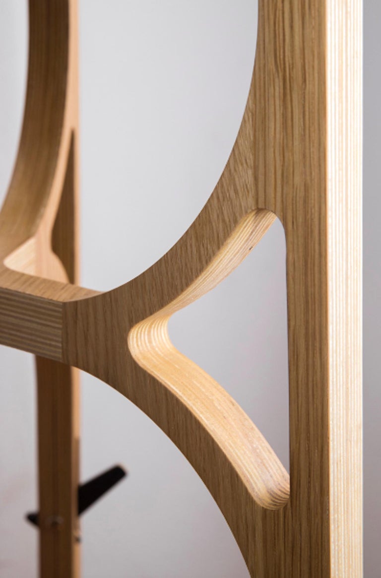 Oak and Plywood Mexican Coat Rack by Obiect For Sale at 1stDibs