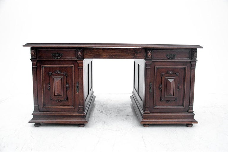 Oak Antique Desk, Western Europe, 1900s, Restored at 1stDibs