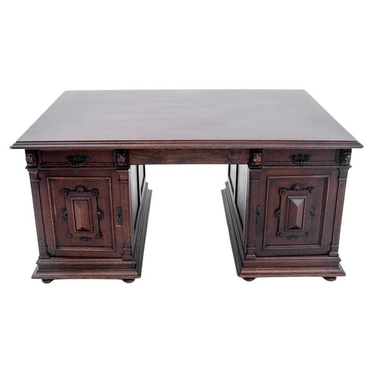Oak Antique Desk, Western Europe, 1900s, Restored at 1stDibs