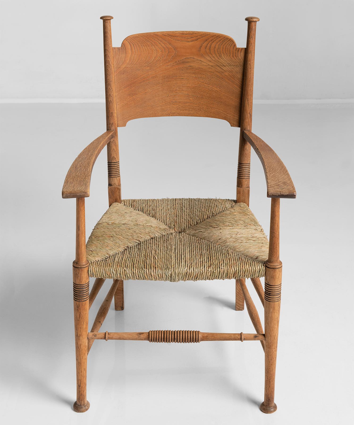 Oak Armchairs by William Birch, England, circa 1890 at 1stDibs