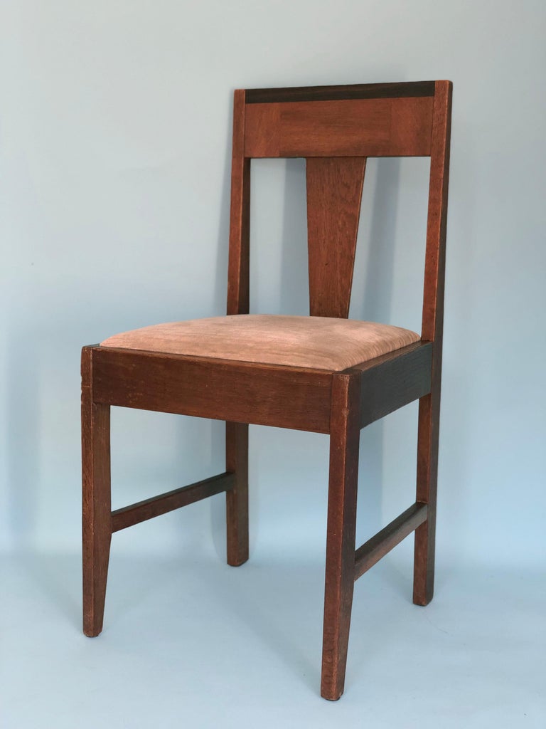 Oak Art Deco Amsterdam School Dining Chairs 1920s, Set of 4 For Sale at ...