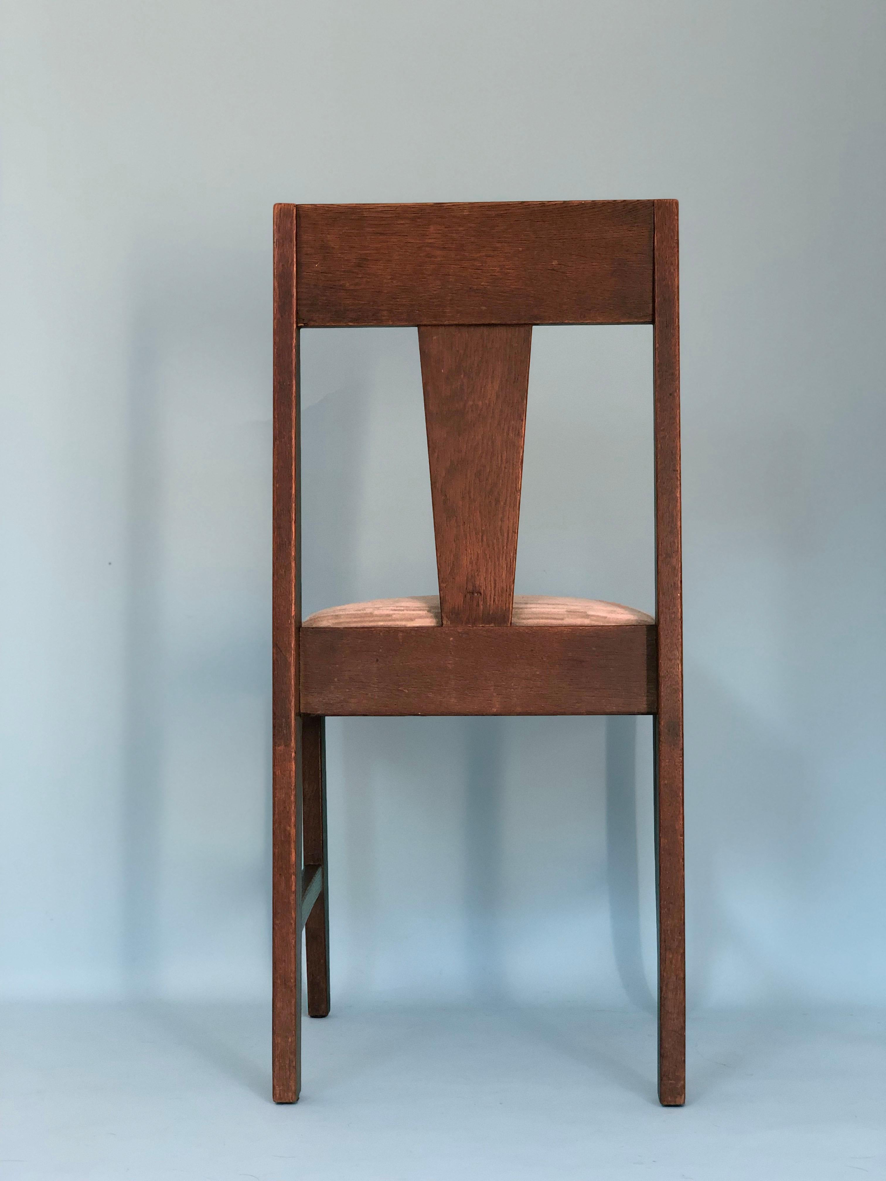 Oak Art Deco Amsterdam School Dining Chairs 1920s, Set of 4 at 1stDibs