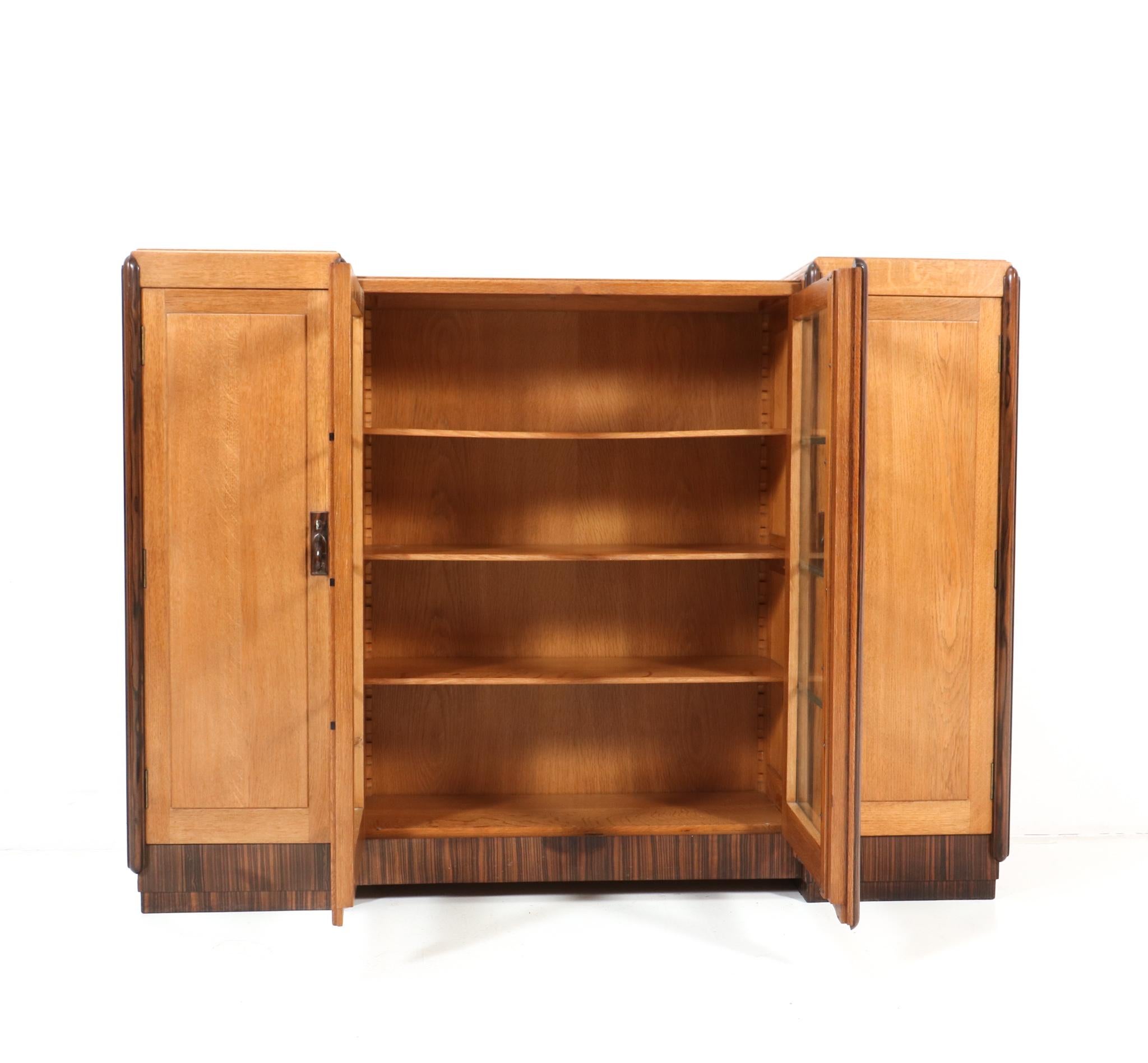 Oak Art Deco Amsterdamse School Bookcase, 1920s For Sale at 1stDibs