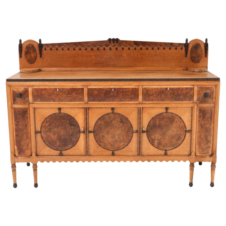 Oak Art Deco Amsterdamse School Credenza or Sideboard by Spier's ...