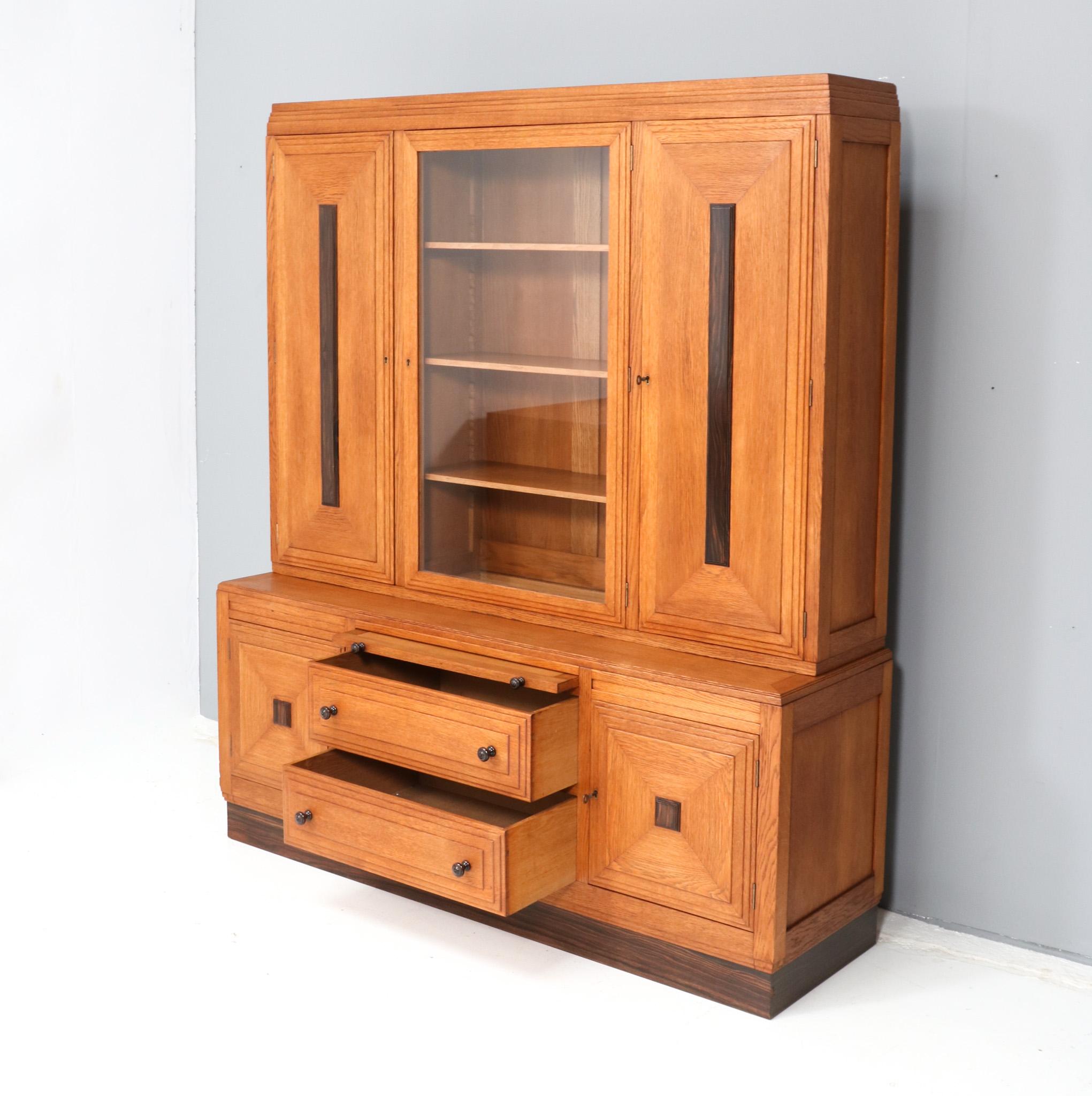 Oak Art Deco Amsterdamse School Library Bookcase by Piet Kramer for ...