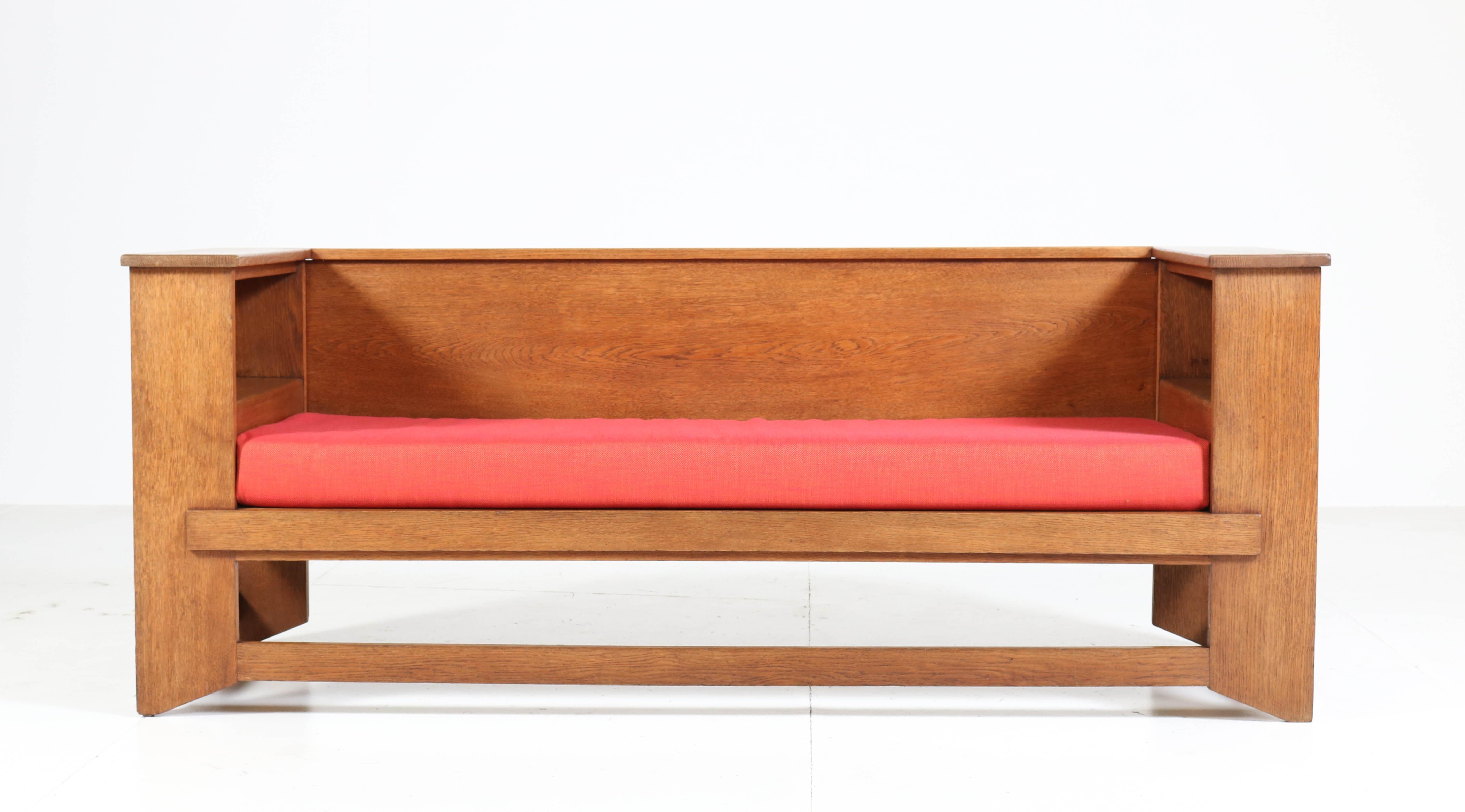 Oak Art Deco Haagse School Sofa or Bench by Hendrik Wouda for Pander ...