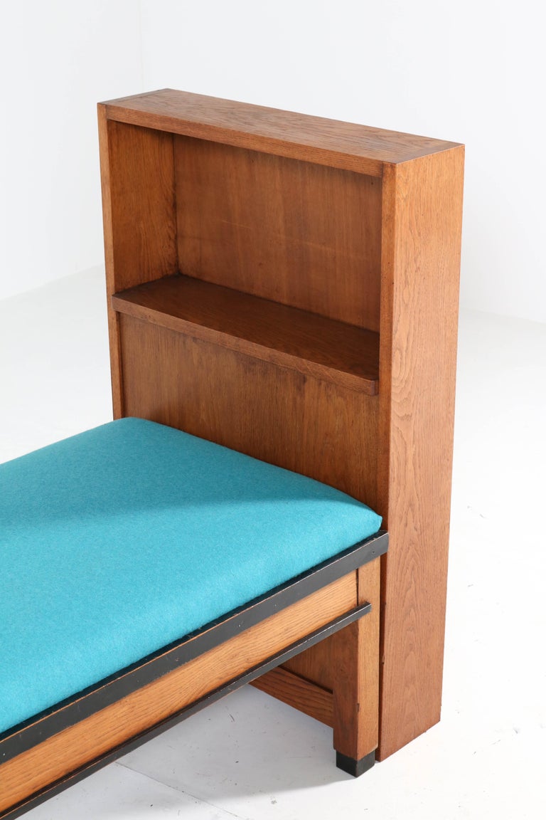 Oak Art Deco Haagse School Sofa with Bookcase by Jan Brunott, 1920s at ...