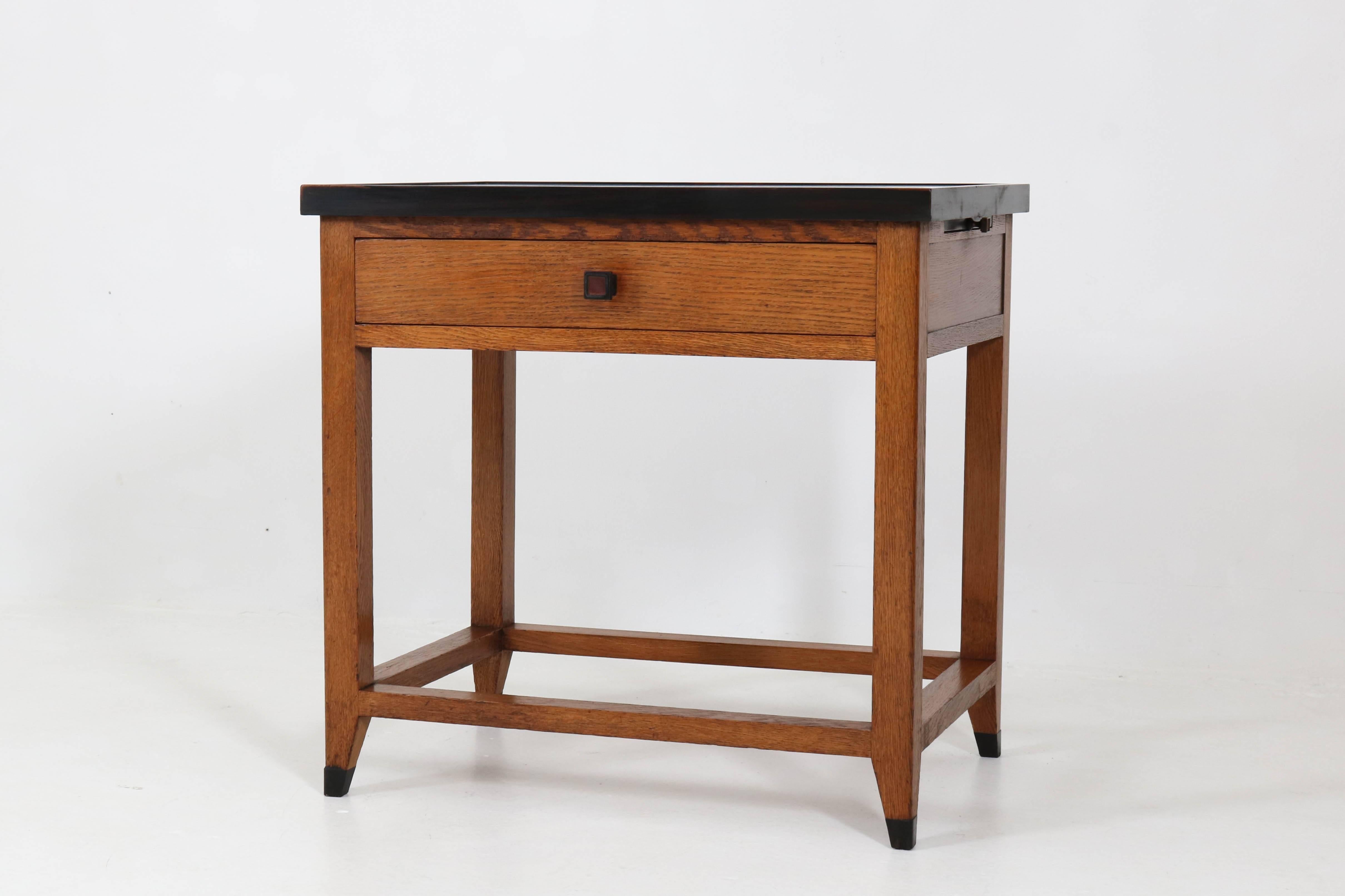 Oak Art Deco Haagse School Tea Table by Henk Wouda for Pander, 1924 at ...