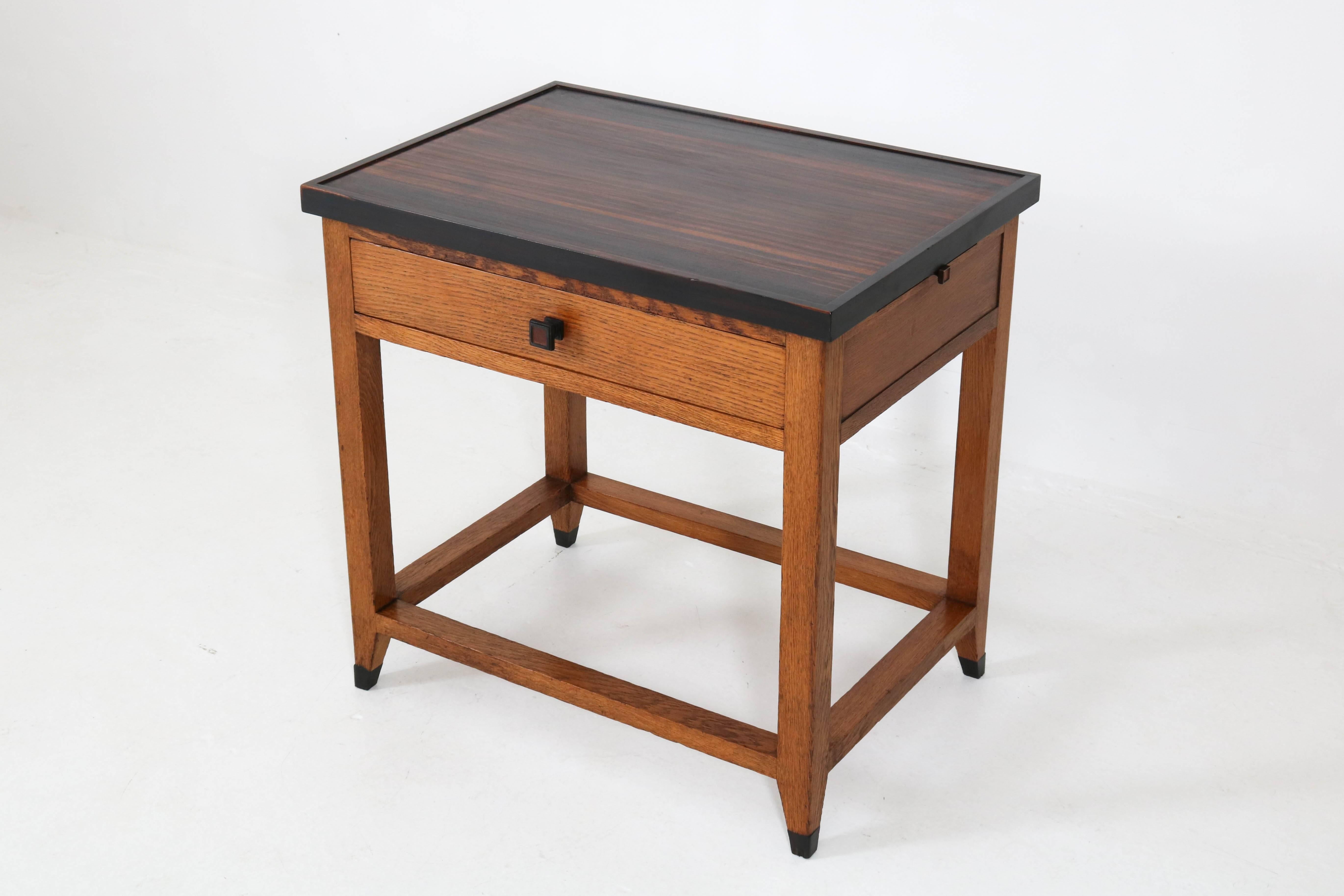 Oak Art Deco Haagse School Tea Table by Henk Wouda for Pander, 1924 at ...