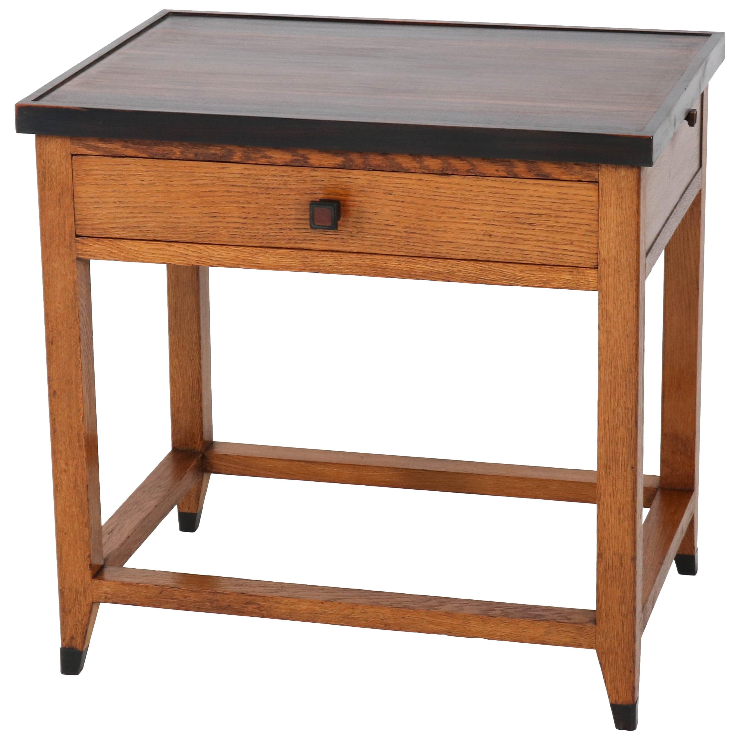 Oak Art Deco Haagse School Tea Table by Henk Wouda for Pander, 1924 at ...
