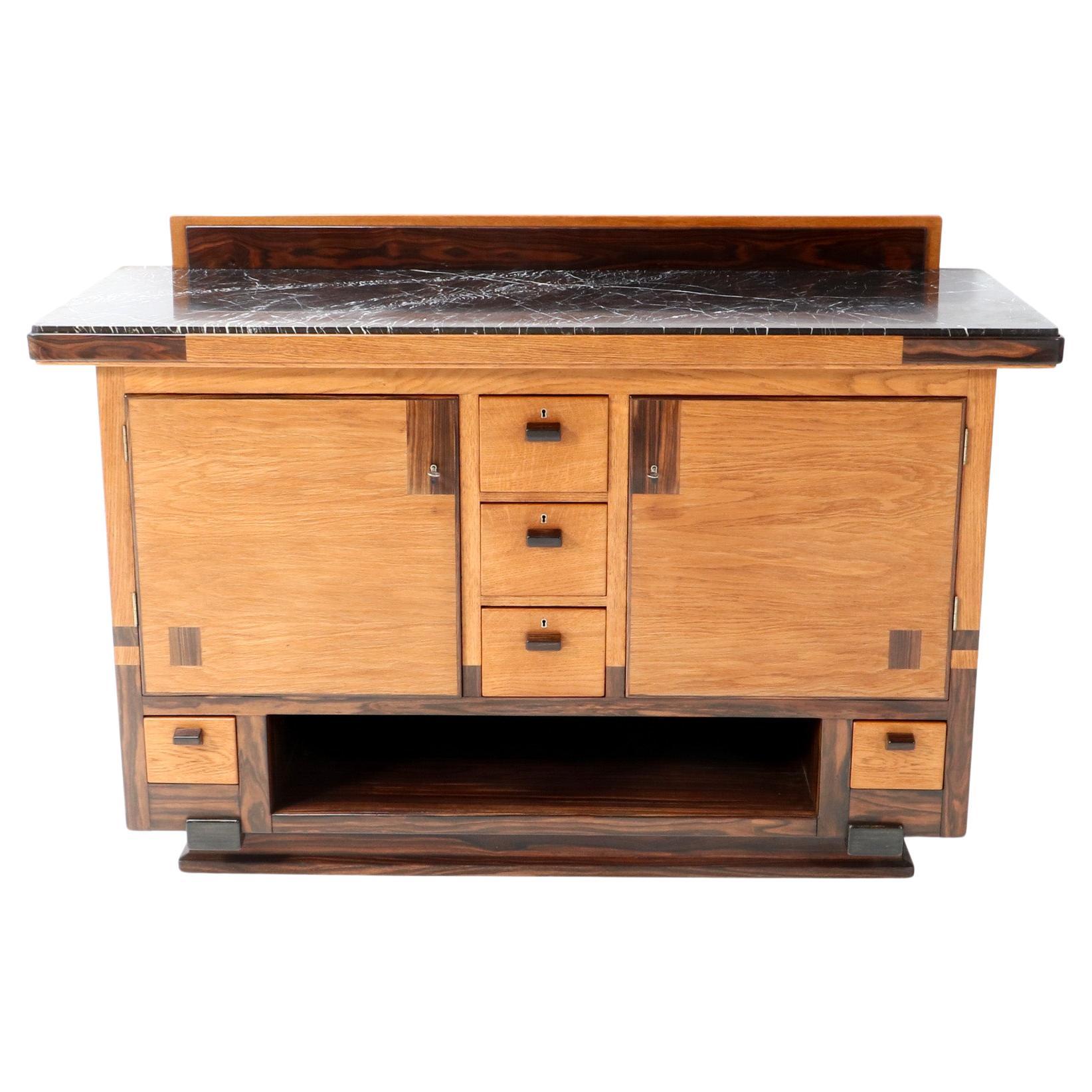 Oak Art Deco Modernist Credenza or Sideboard by Anton Lucas Leiden ...