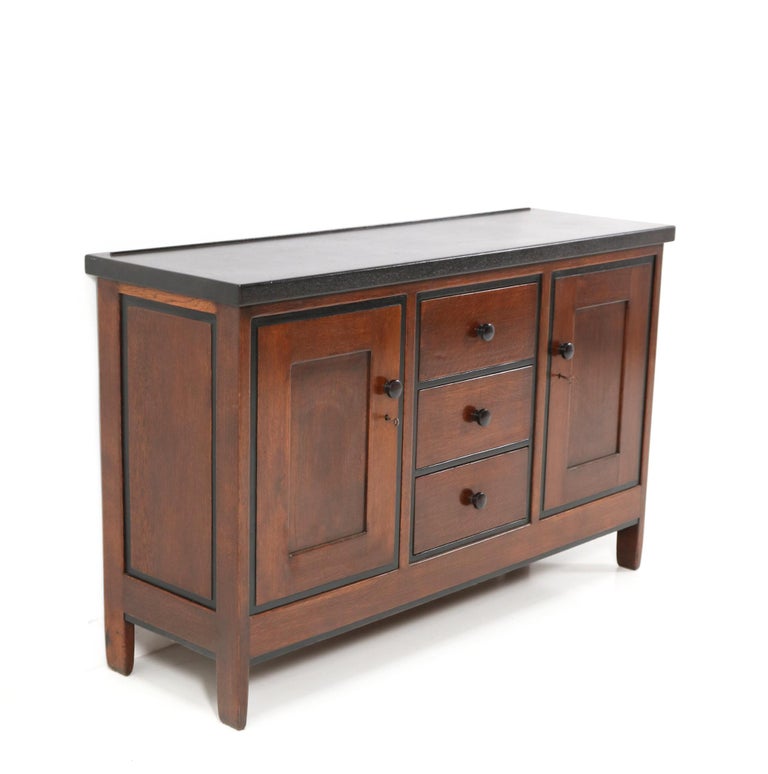 Oak Art Deco Modernist Credenza or Sideboard by Frits Spanjaard for L.O ...